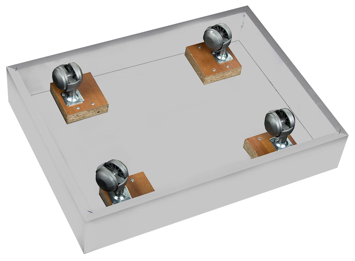 Glass Display Cabinet | (4) Hidden Casters & (2) LED Lights | Displays2Go