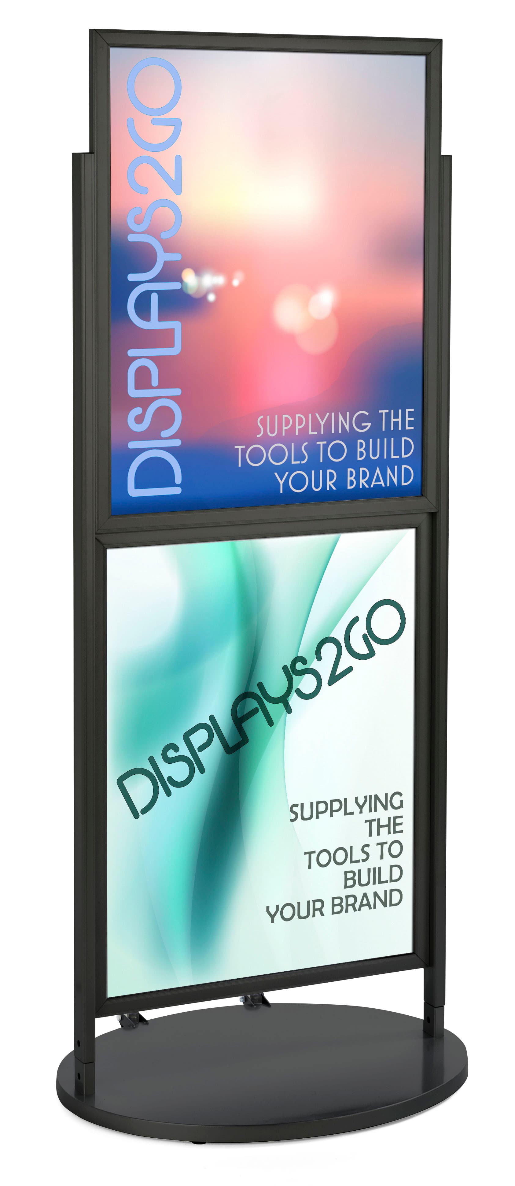 Black Dual 22 x 28 Mobile Poster Display w/ Aluminum Frame | Displays2Go