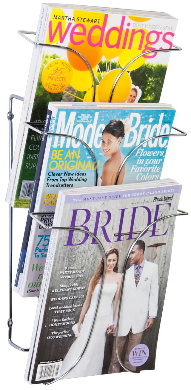 3-Tier Magazine Rack | Literature Display With Wire Construction ...