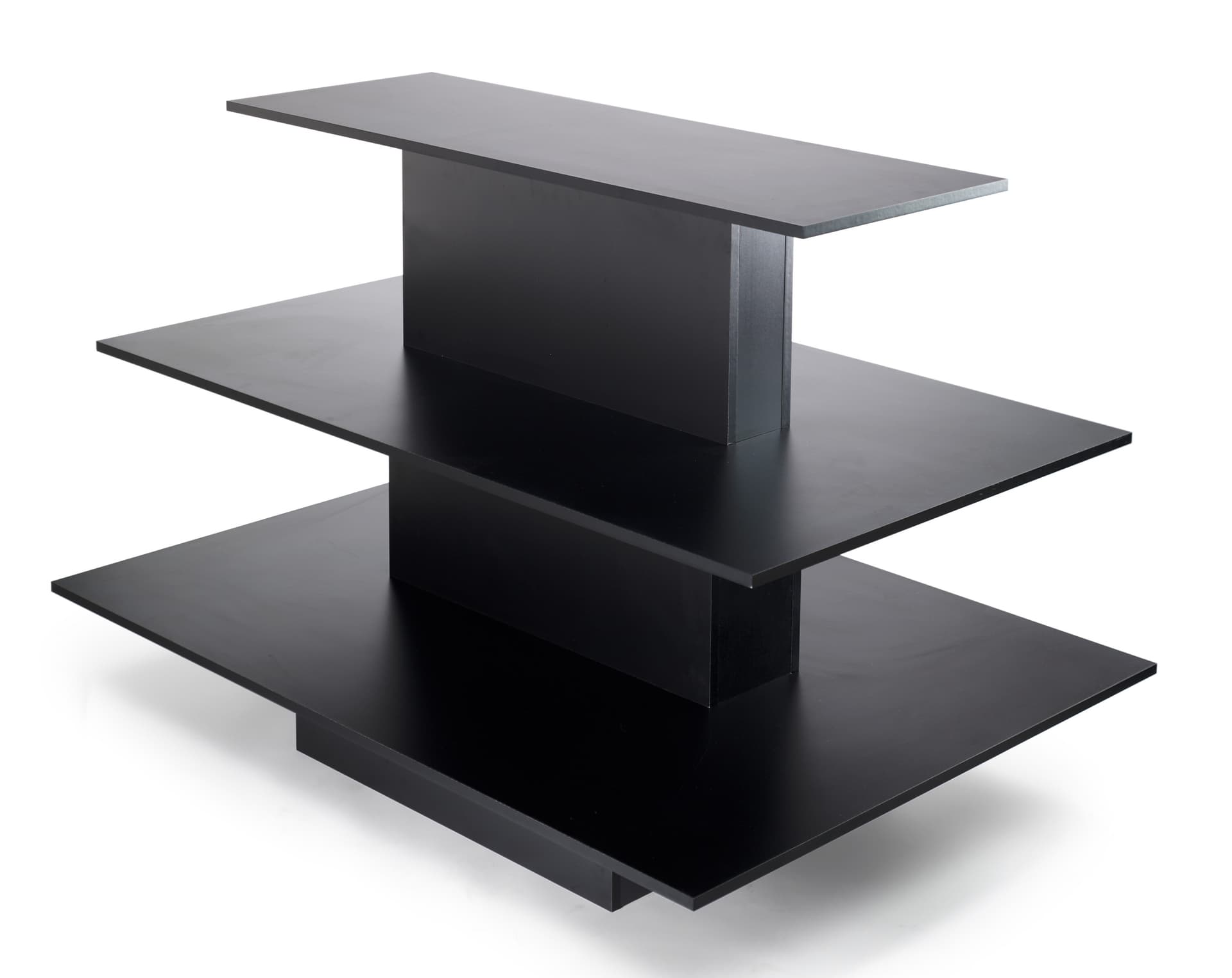 Retail Display Table in Black with 3 Individual Levels | Displays2Go