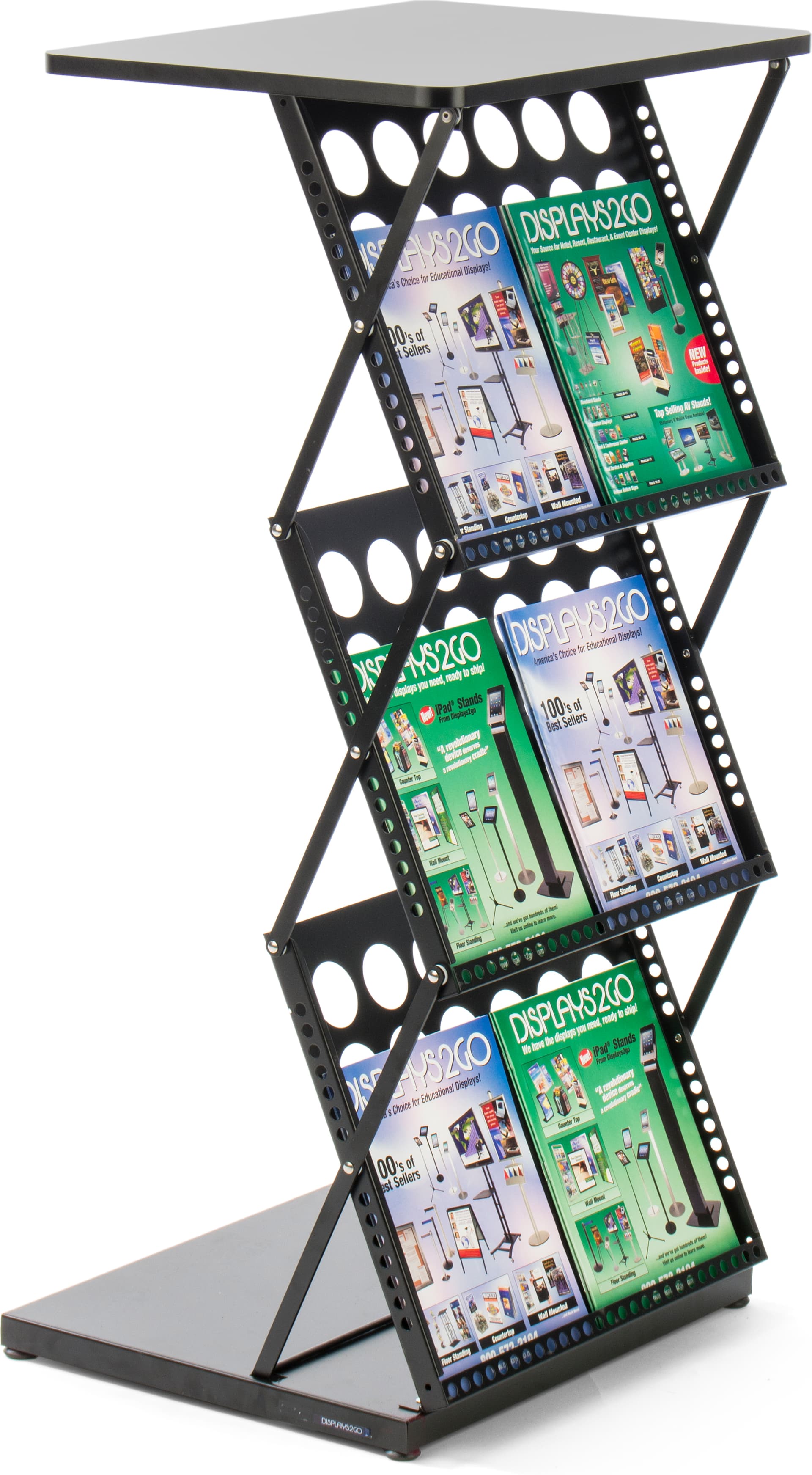 Portable Literature Counter | 40” Tall Pop Up Magazine Rack | Displays2Go