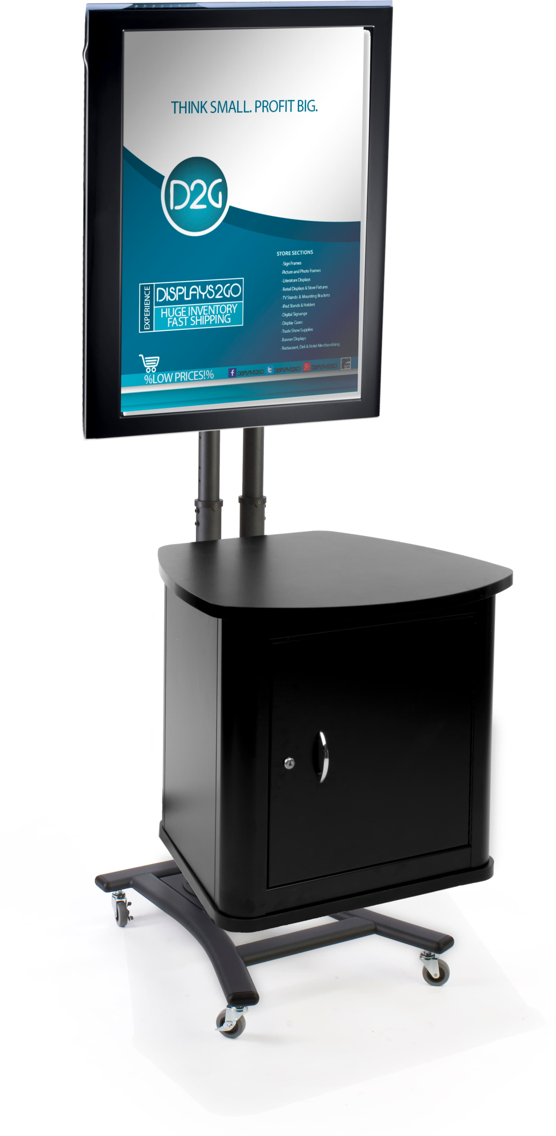 TV Stand with Security Cabinet | Adjustable Mount and Locking Storage ...