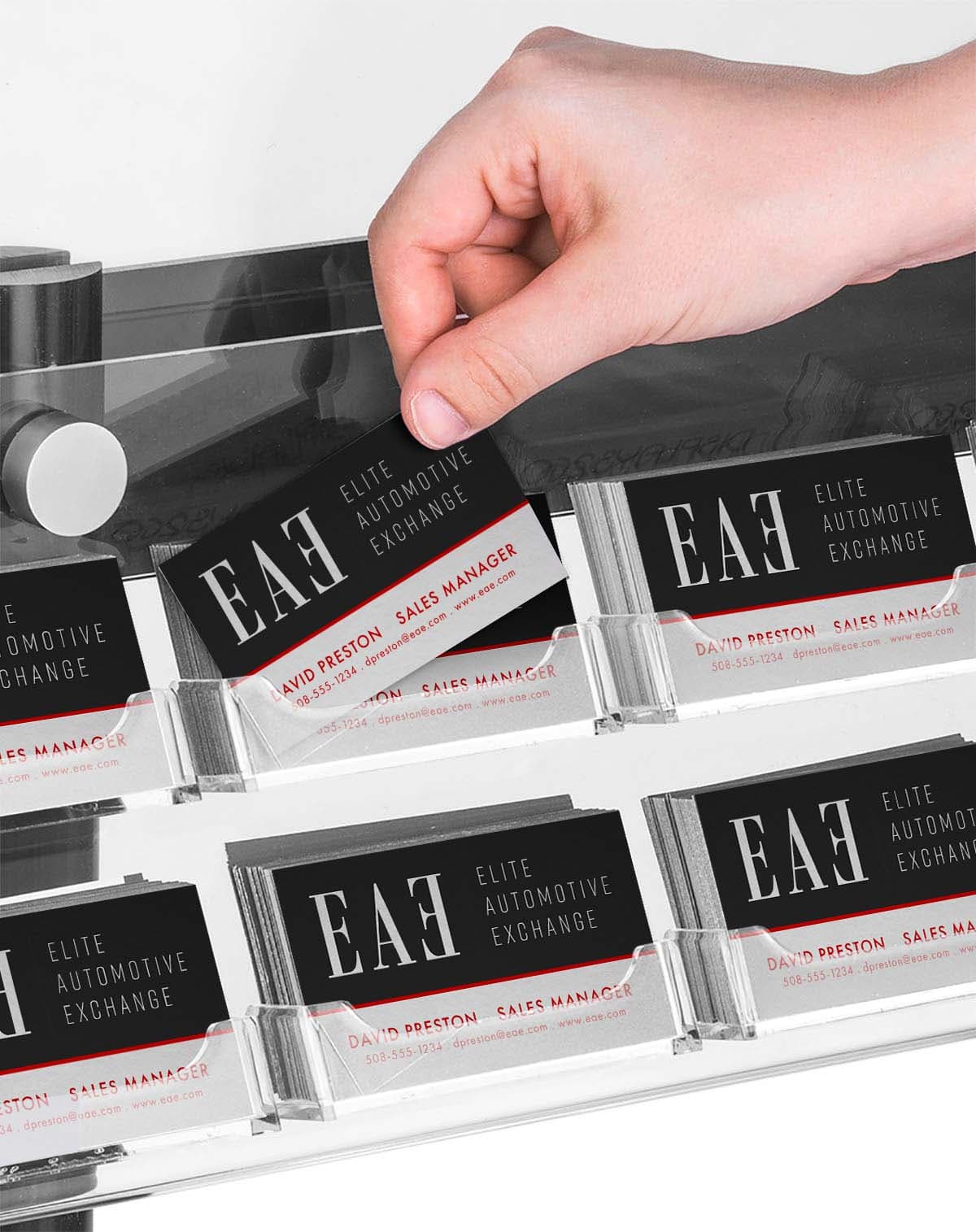 Double-Sided Poster Stand with Business Card Slots | 20 Open Tops ...