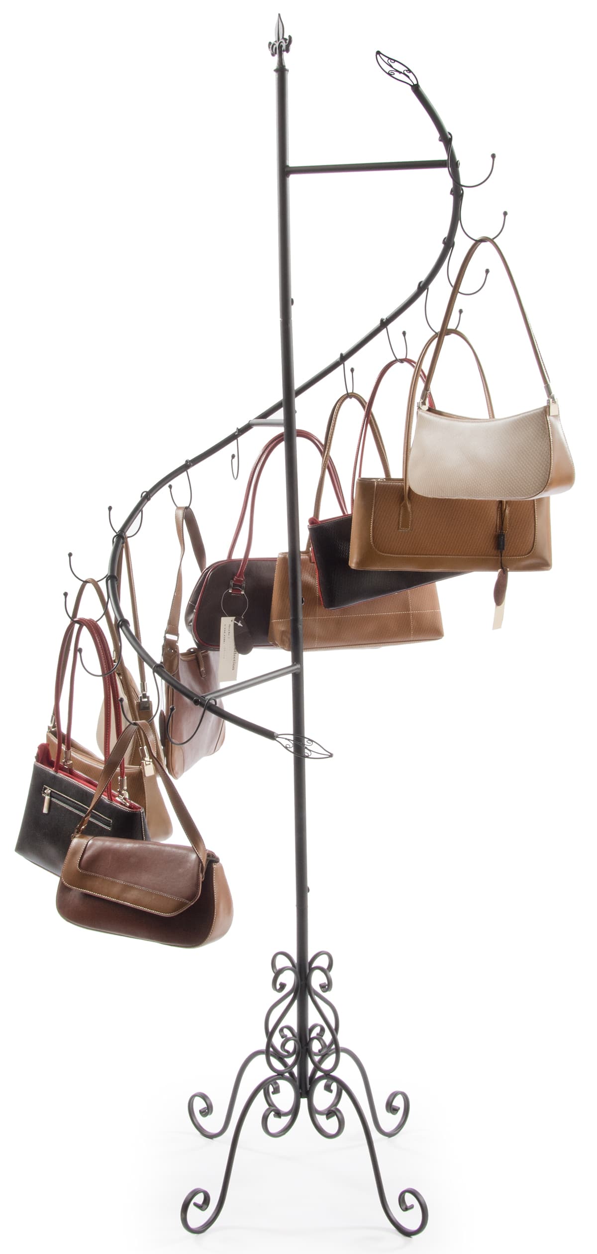 Spiral Purse Tree | Merchandise Rack with (15) Cascading Hooks ...