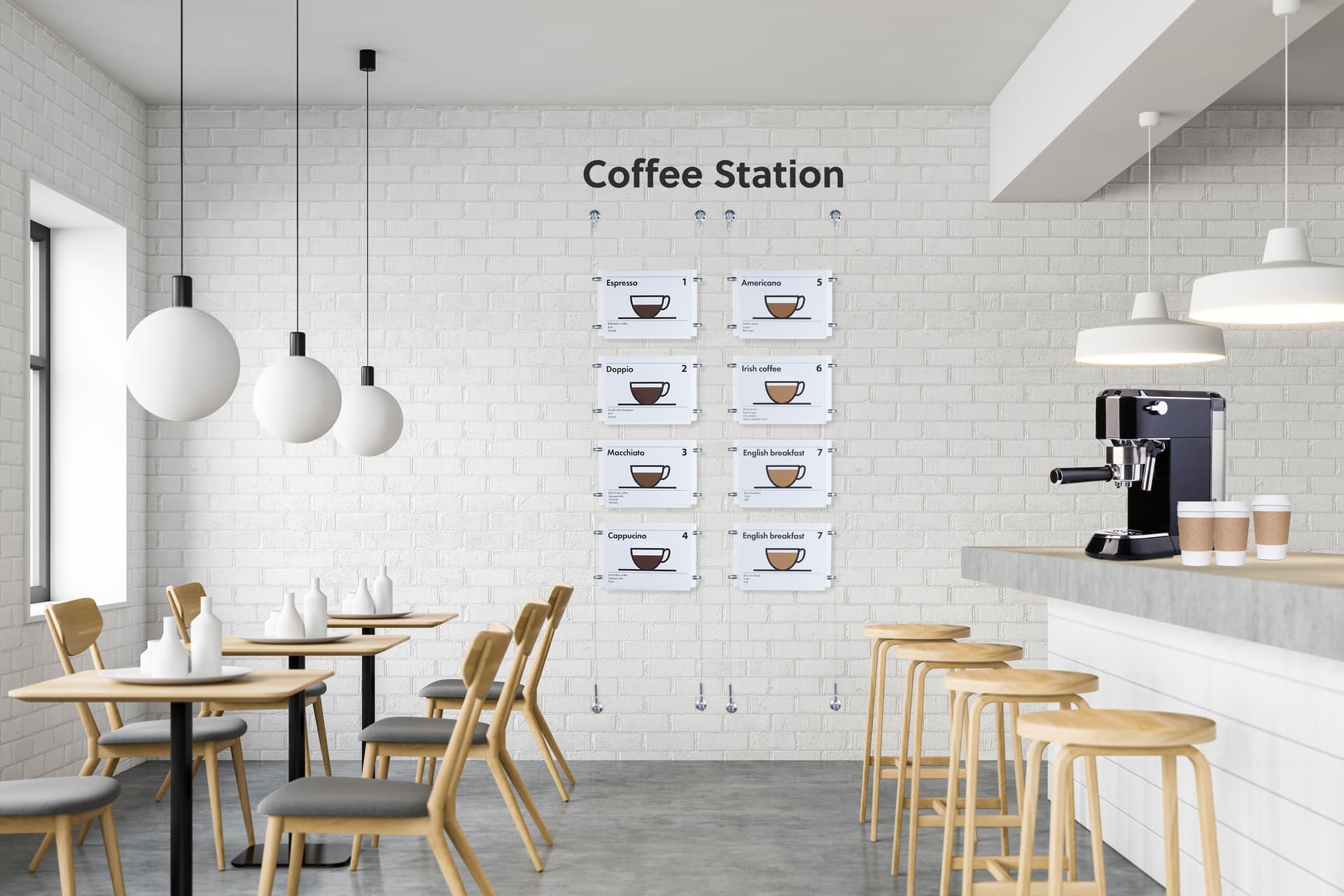 1 x 4 Picture Hanging Matrix | 8.5 x 11 Wall Hanging Frames | Displays2Go