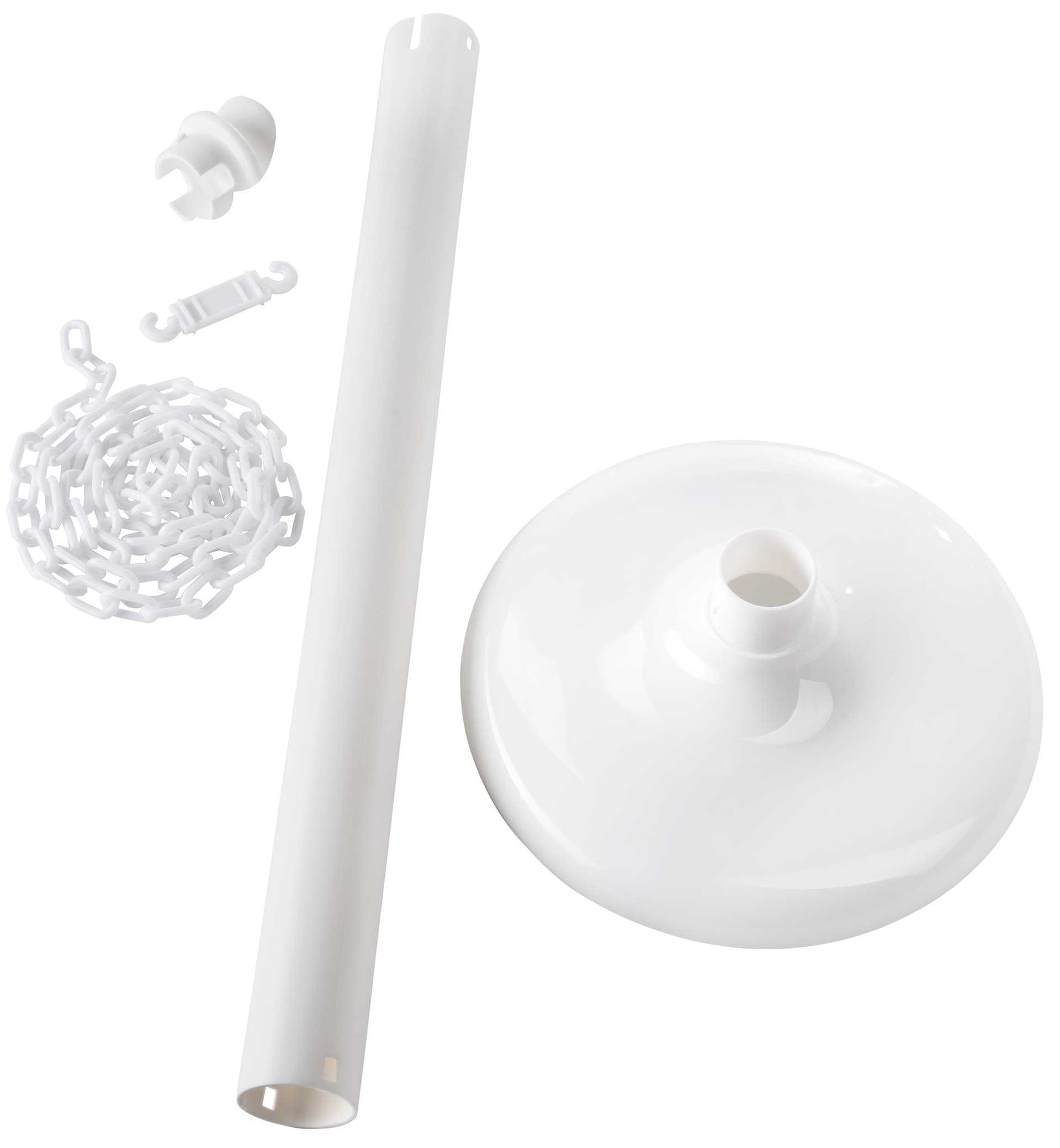 White Plastic Chain Rope Stanchions | 6.5’ Barrier Length | Displays2Go