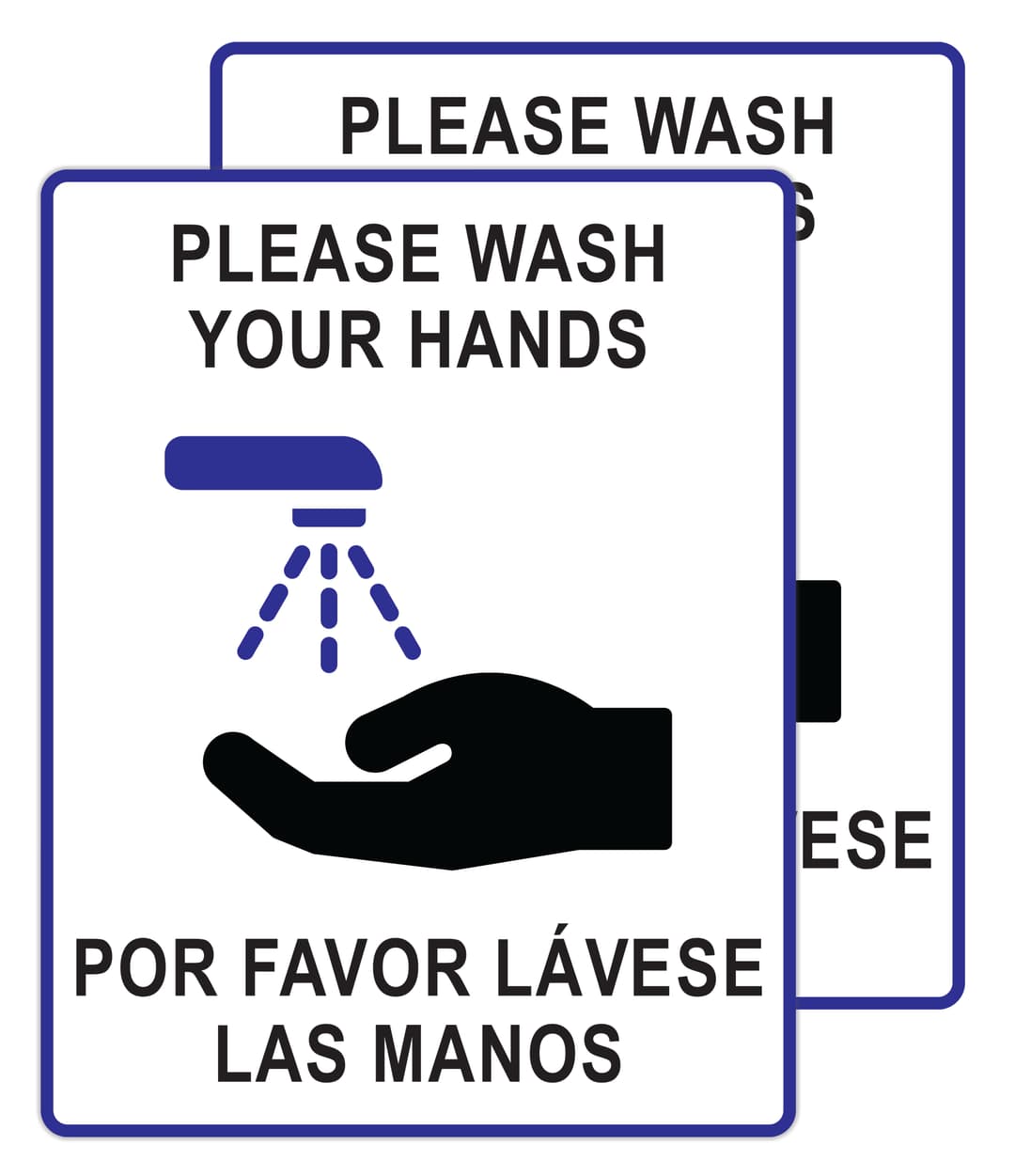 Bilingual Handwashing Posters | Set of 2 Single-Sided Inserts | Displays2Go