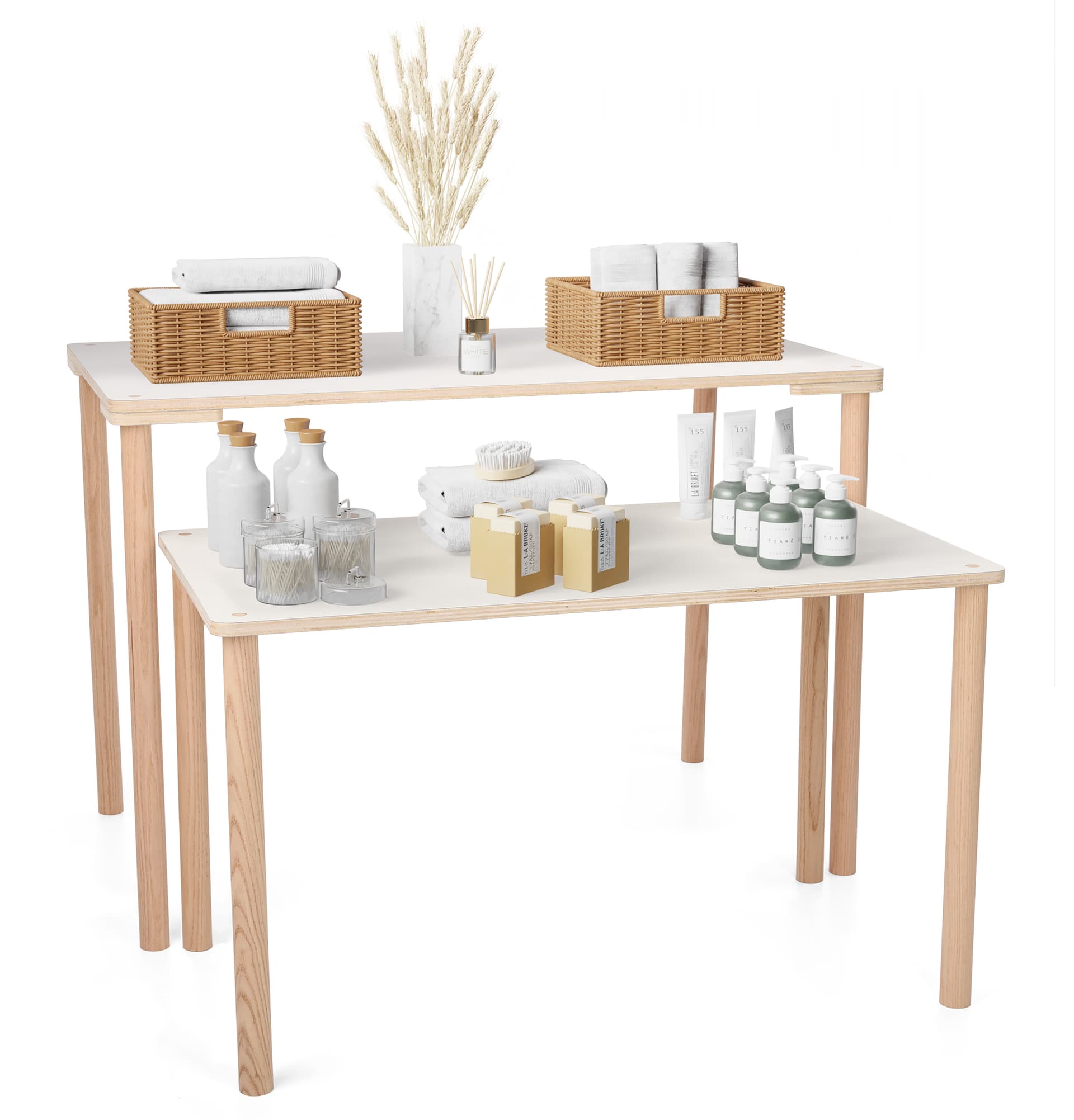 Wood Nesting Tables | Set of 2 Tables | Displays2Go