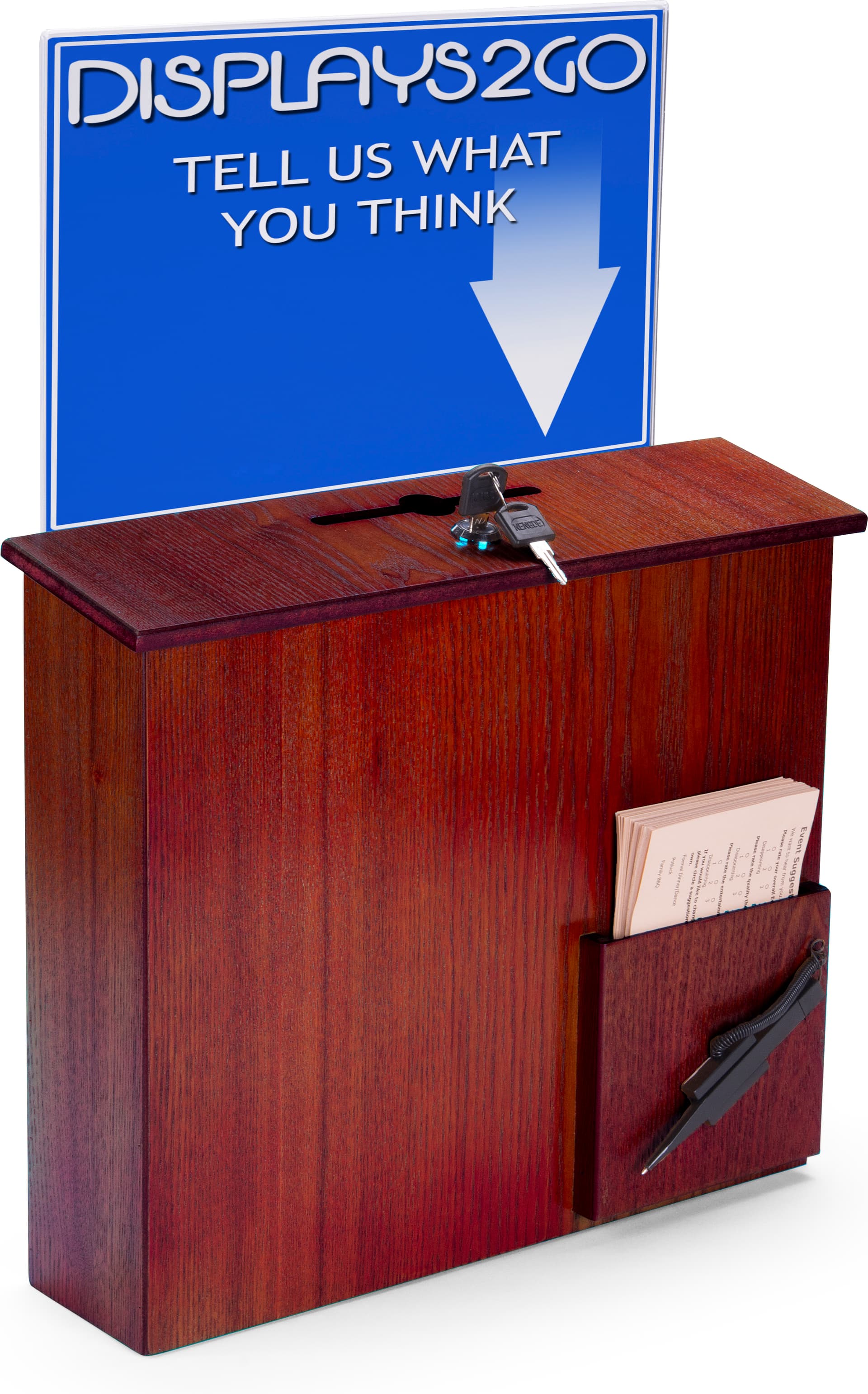 Comment Box with Sign Holder | Pen Included | Displays2Go