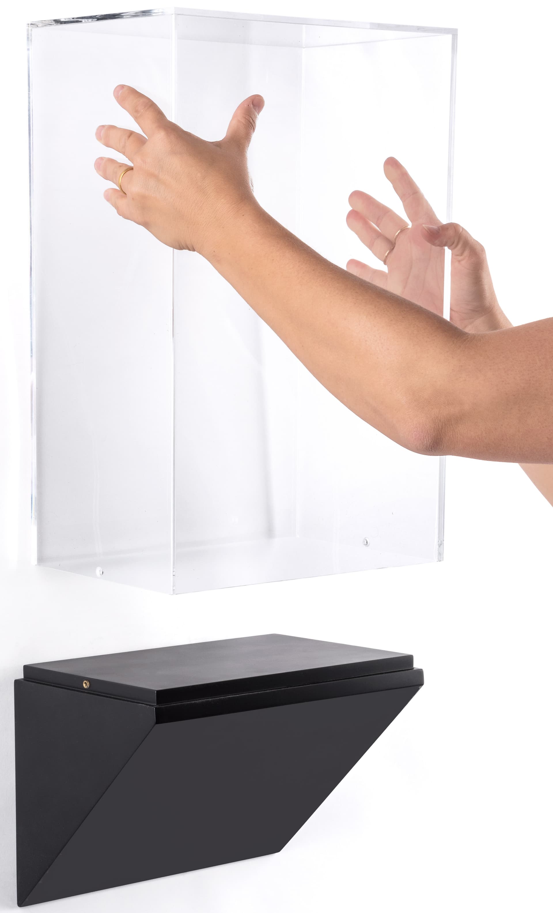 Wedge Pedestal Wall Display Case | Tapered Base for Modern Look ...