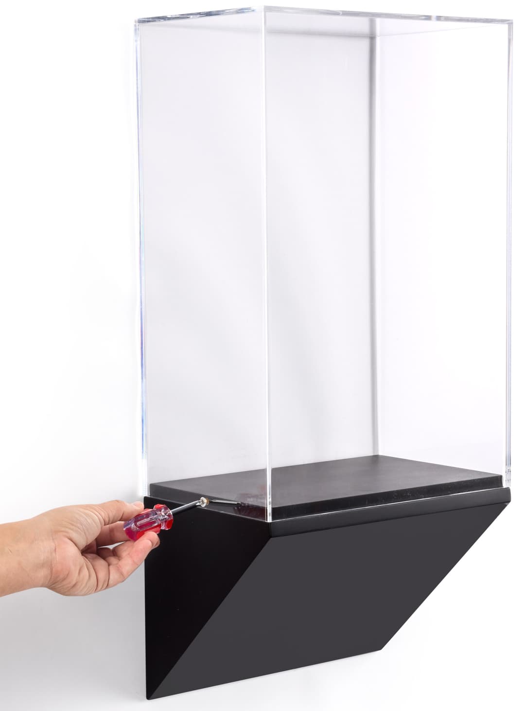Wedge Pedestal Wall Display Case | Tapered Base for Modern Look ...