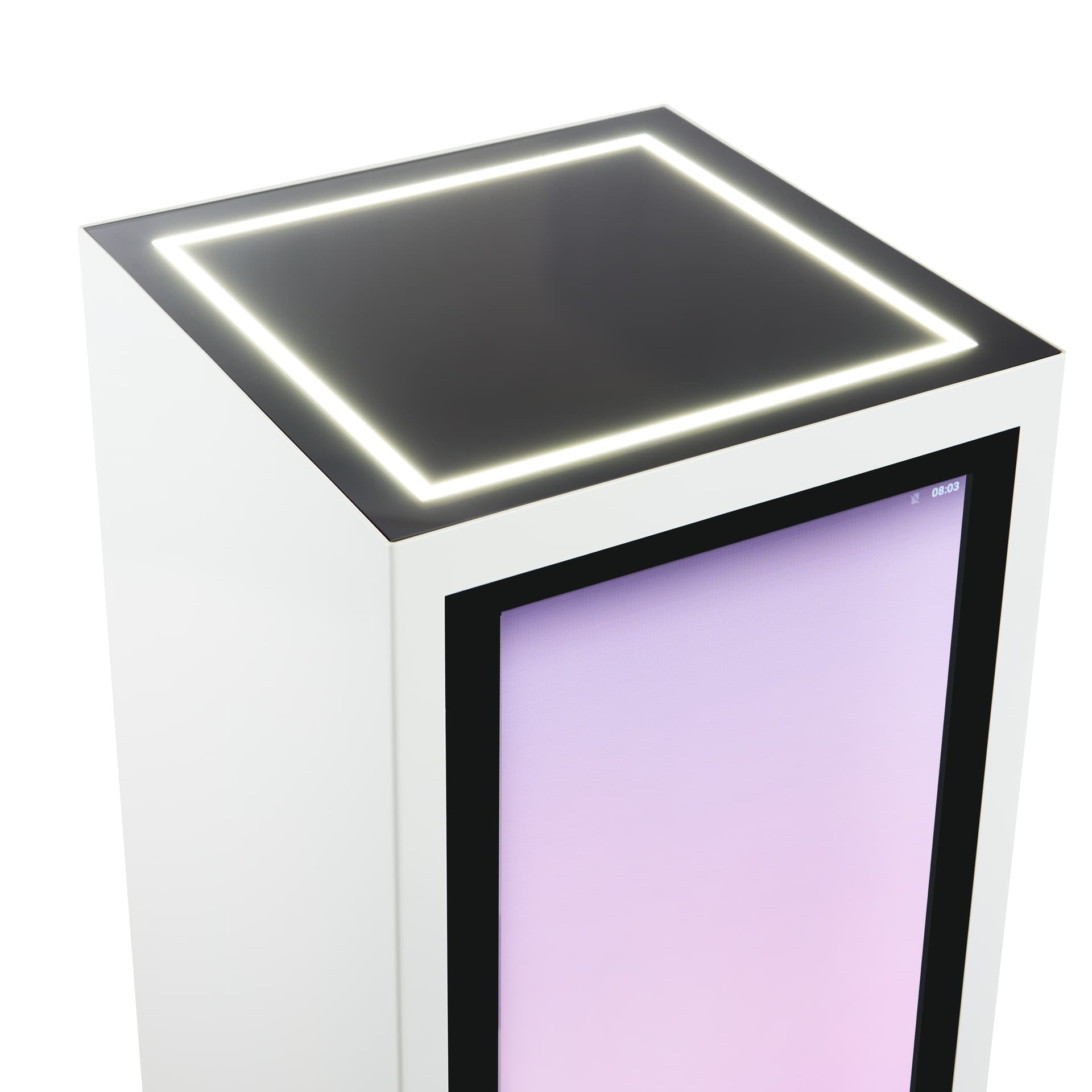 Pedestal Display with Digital Sign | LED Illuminated Top Surface ...