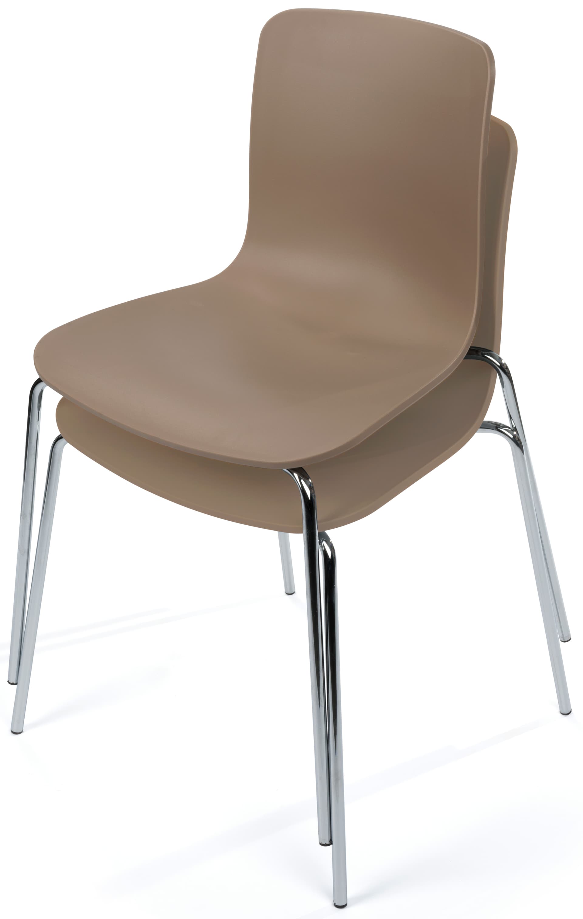 Set of 2 Modern Plastic Chairs | Scooped Molded Seat | Displays2Go