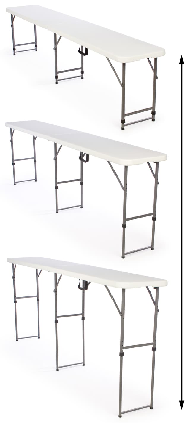 Folding Tables | Adjustable Height Plastic Top | Displays2Go