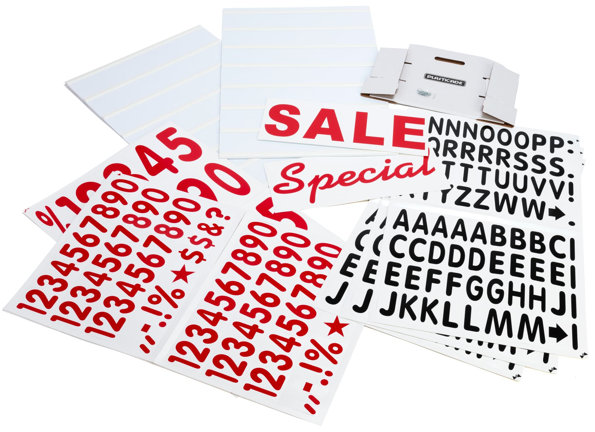 Changeable Letter Set for Signs | Black & Red Symbols | Displays2Go