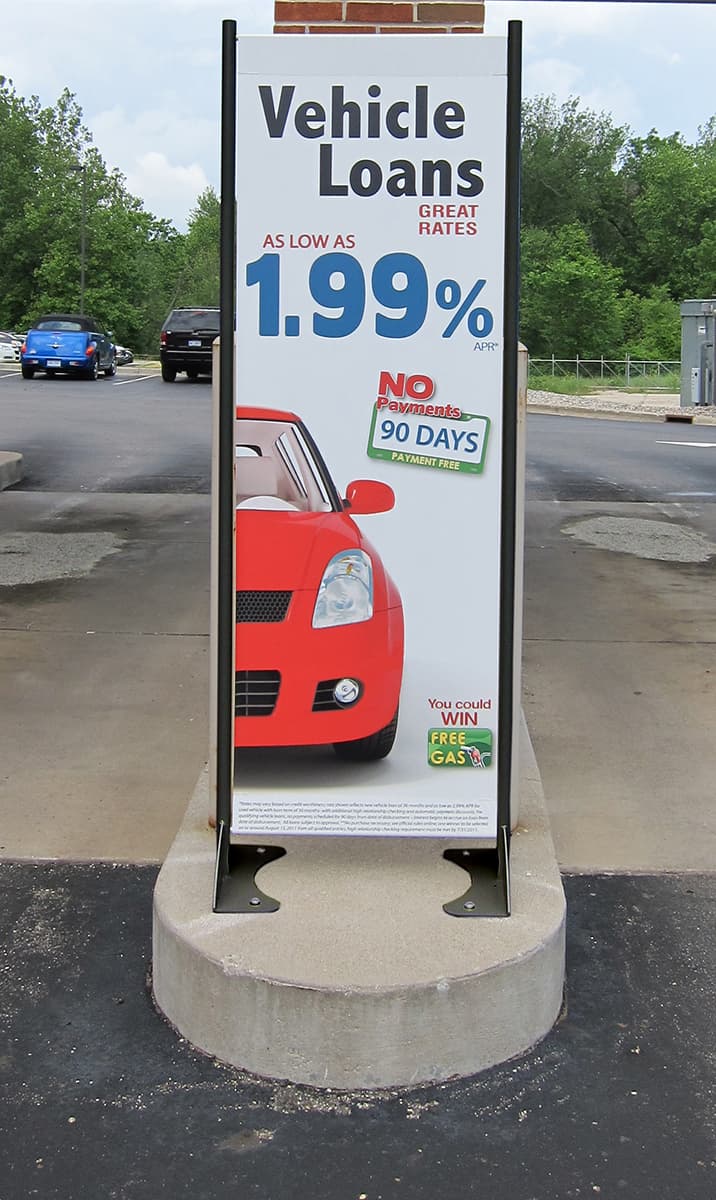 24” x 72” Black Permanent Banner Stand without Graphic | Outdoor ...