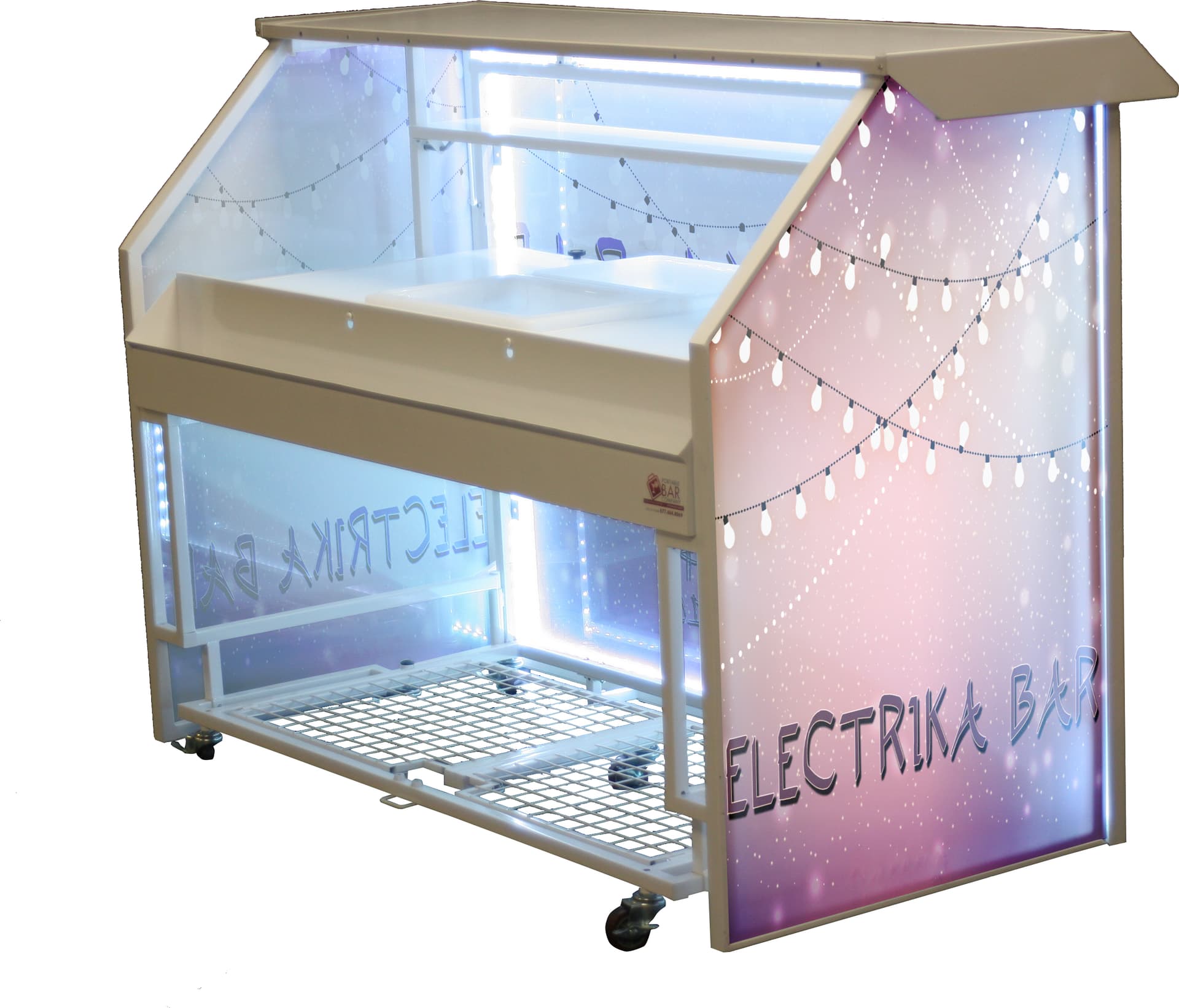 Custom Graphic LED 65” Portable Bar | Adjustable Lights | Displays2Go
