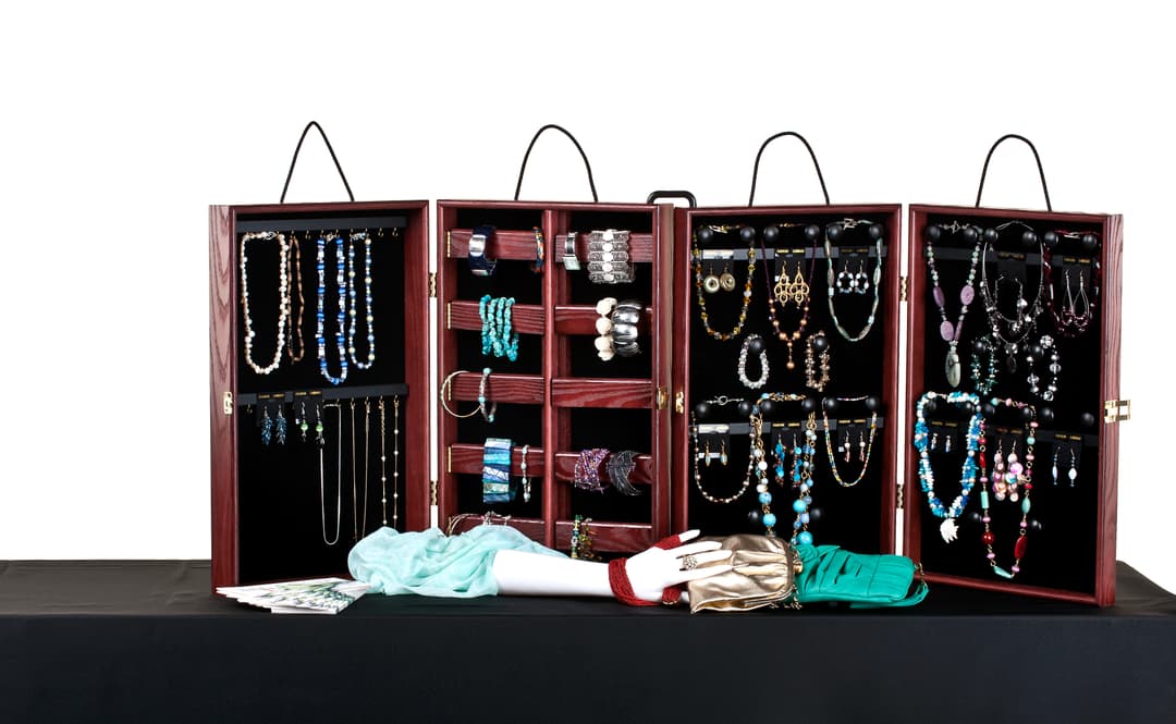 Portable Jewelry Display Case - Velvet Interior | Displays2Go
