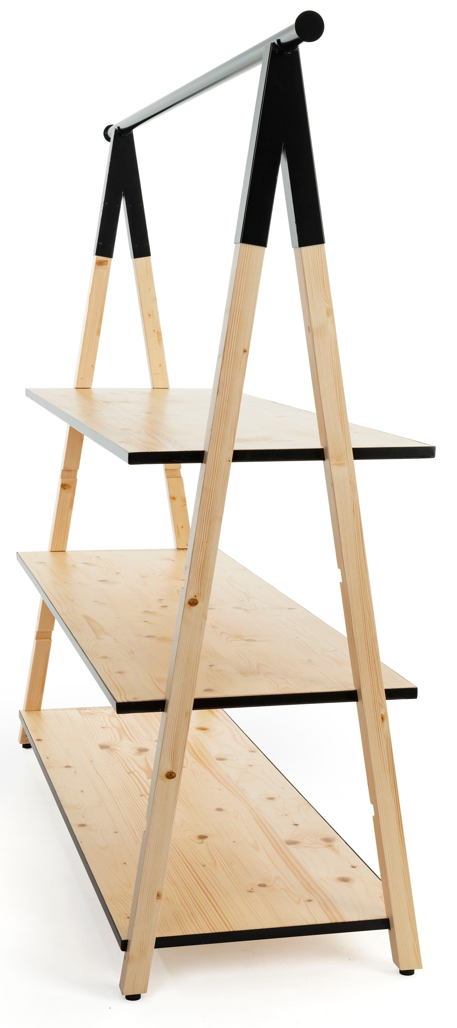 Wooden A Frame Clothing Rack with Base Shelves | Adjustable Tiers ...