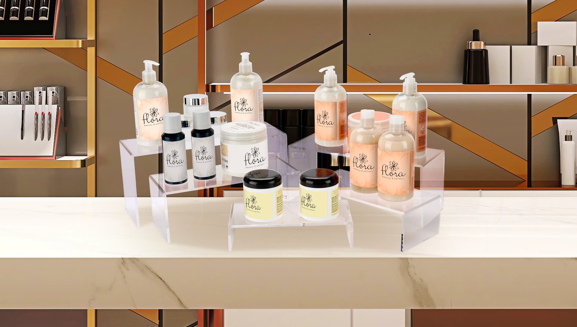 Acrylic Display Risers | Retail Countertop Merchandising Stands ...