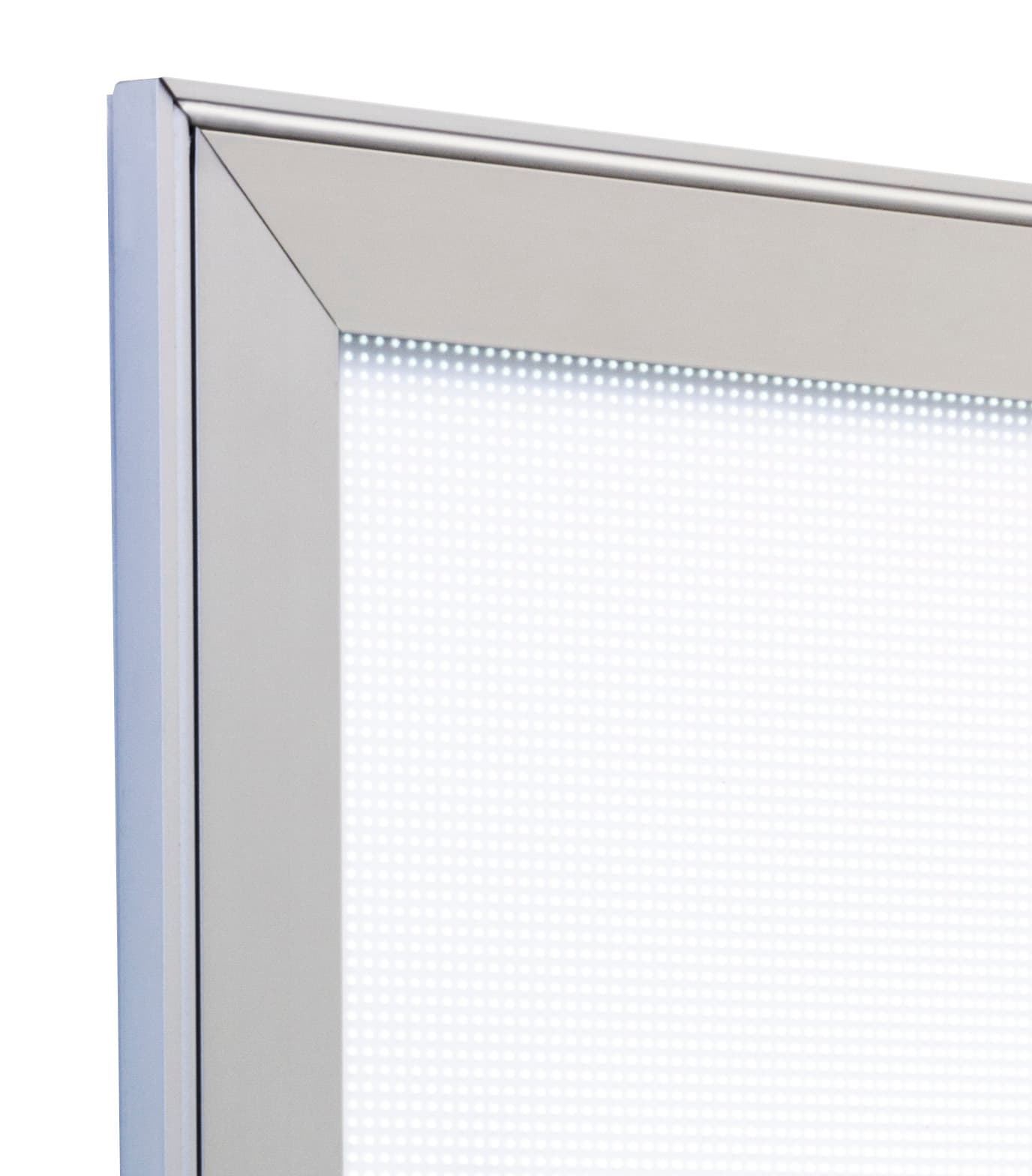 Silver Edge Lit Frame | Super Bright Light Guided Panel | Displays2Go
