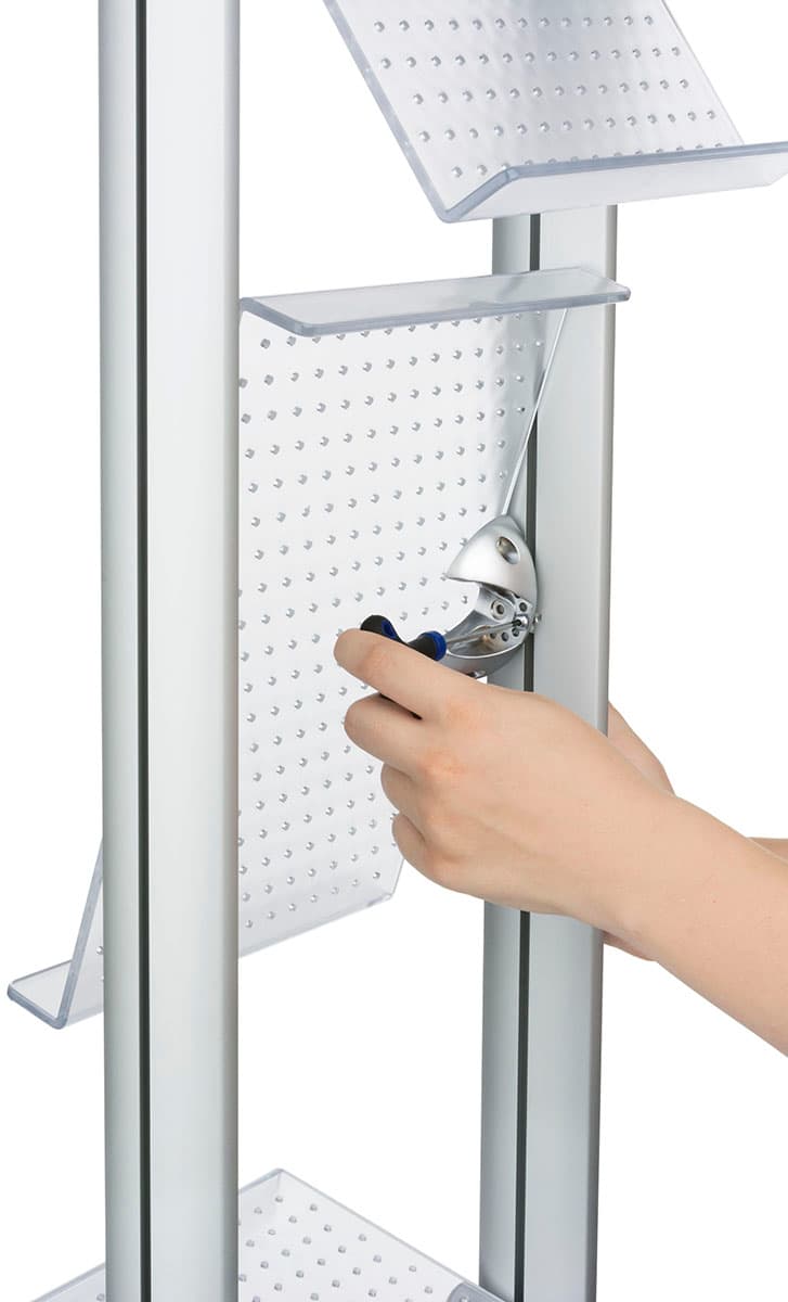 Banner Stand with Literature Shelves | Double Sided | Displays2Go