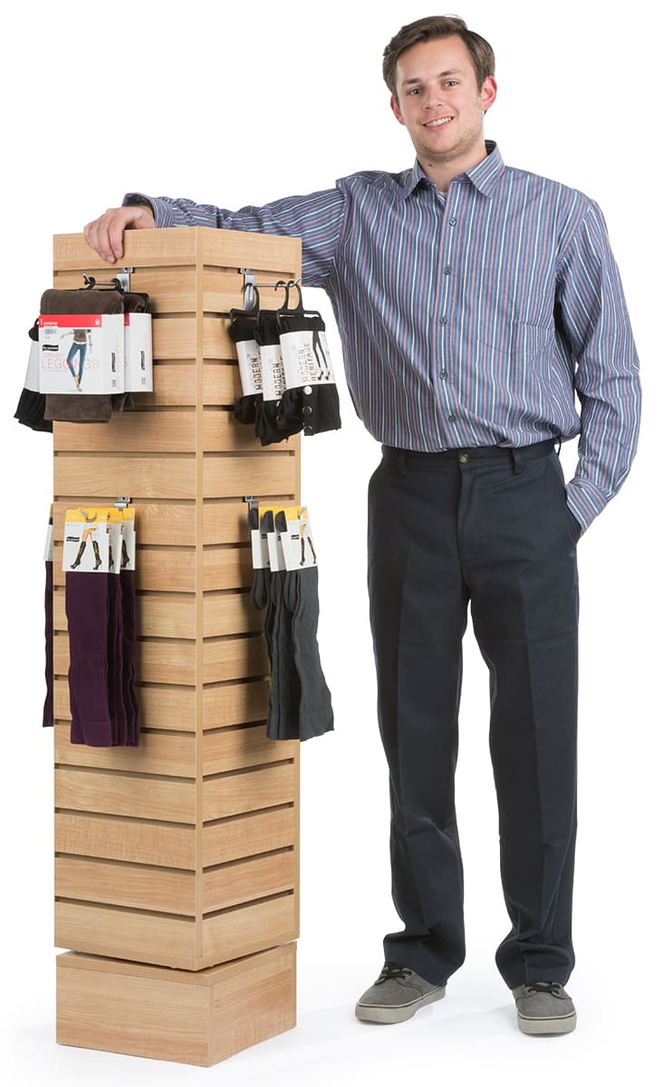 Rotating Slatwall Gondola | MDF Wood Panel & Base | Displays2Go